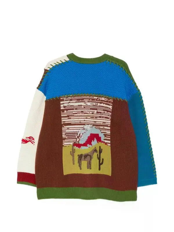 ALEMAIS Patchwork Intarsia-knit Cardigan