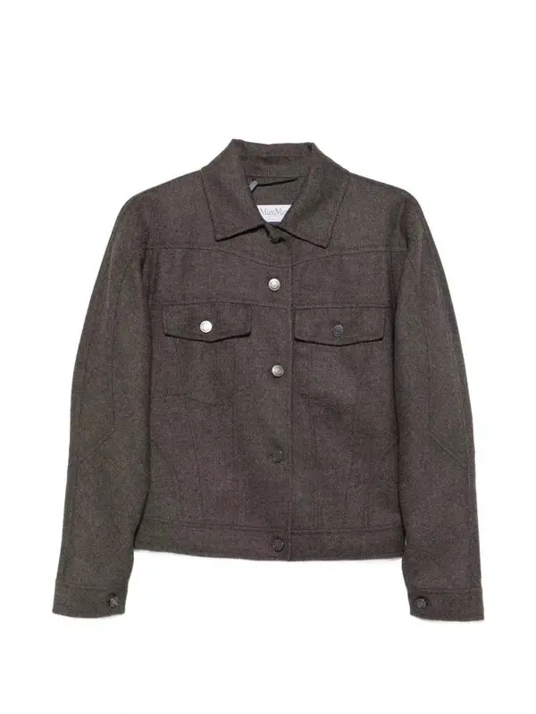 Max Mara Single-breasted Felted Jacket - Grey