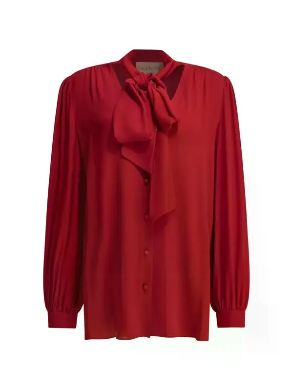 Valentino Garavani Pussy-bow Button-up Shirt - Red