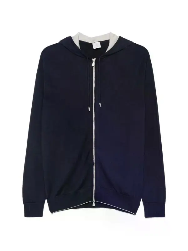 Eleventy Drawstring Hoodie - Blue