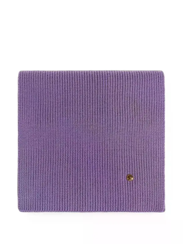 Versace Ribbed Wool Knit Scarf - Purple