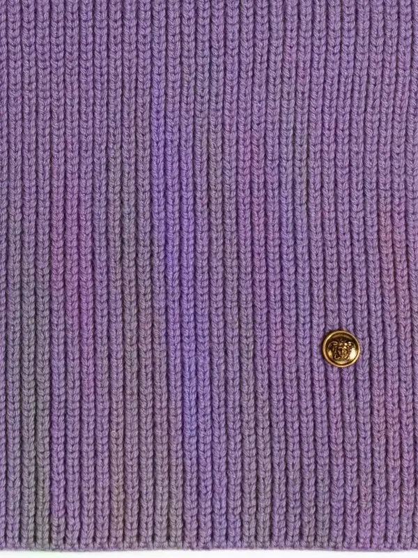 Versace Ribbed Wool Knit Scarf