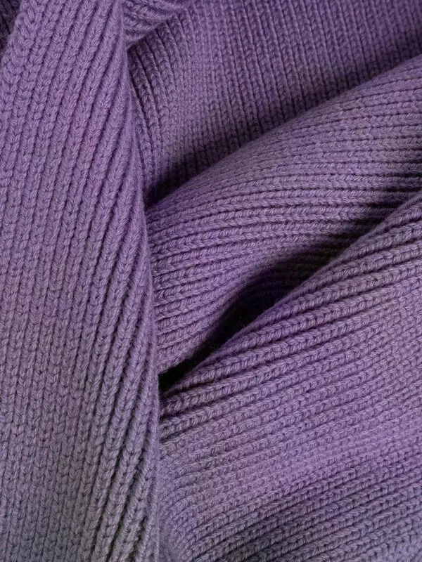 Versace Ribbed Wool Knit Scarf