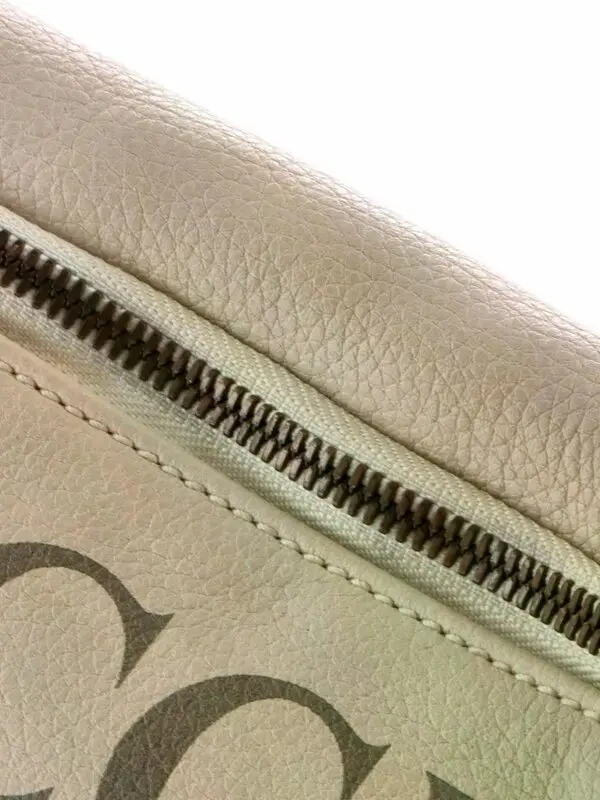 Gucci Logo Printed Leather Medium Belt Bag - Neutrals