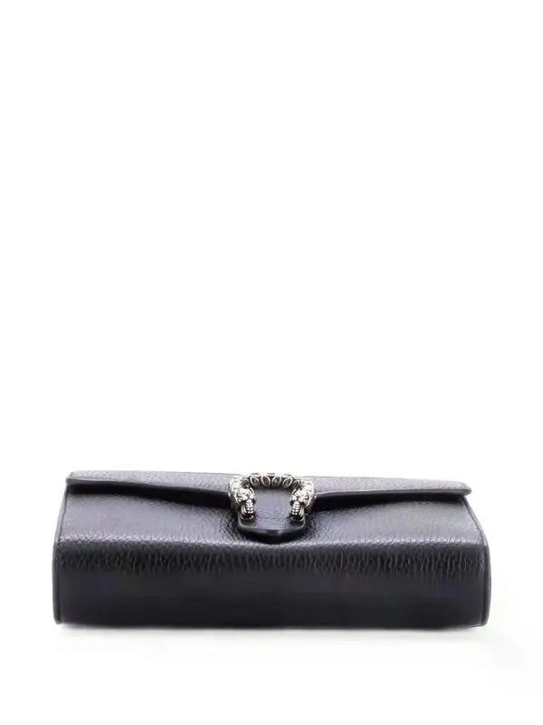 Gucci Dionysus Chain Wallet Leather With Embellished Detail Small Crossbody Bag - Black