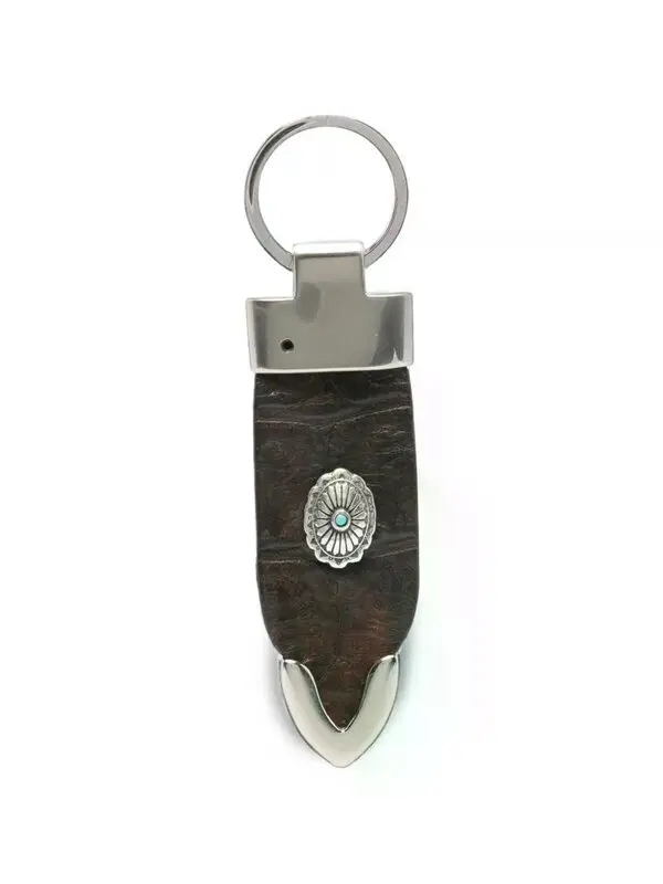 ERALDO Croc-effect Concho-embellished Keyring - Brown