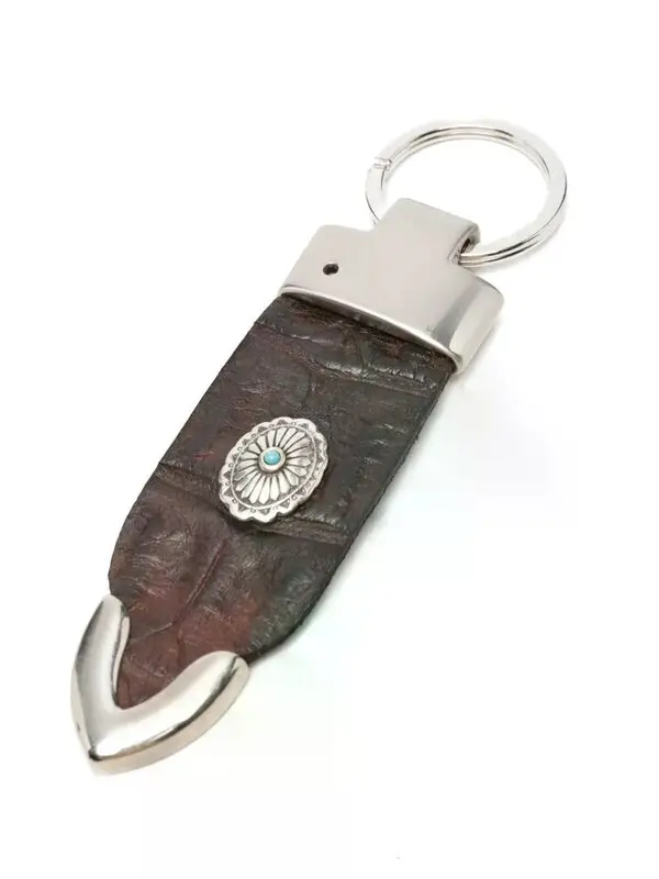 ERALDO Croc-effect Concho-embellished Keyring