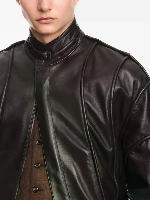 Emporio Armani Panelled Leather Jacket