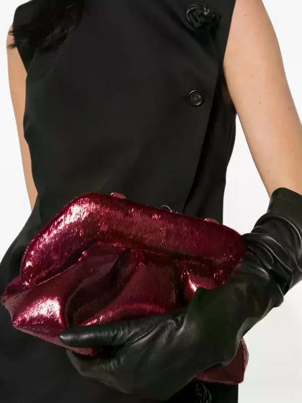 THEMOIRE Gathered Clutch Bag - Purple