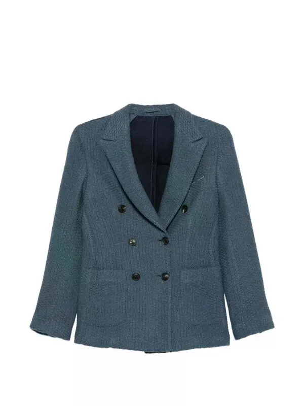 Eleventy Double-breasted Cashmere Jacket - Blue