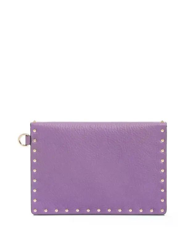 Valentino Garavani Rockstud Grained Leather Clutch Bag
