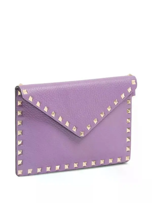Valentino Garavani Rockstud Grained Leather Clutch Bag