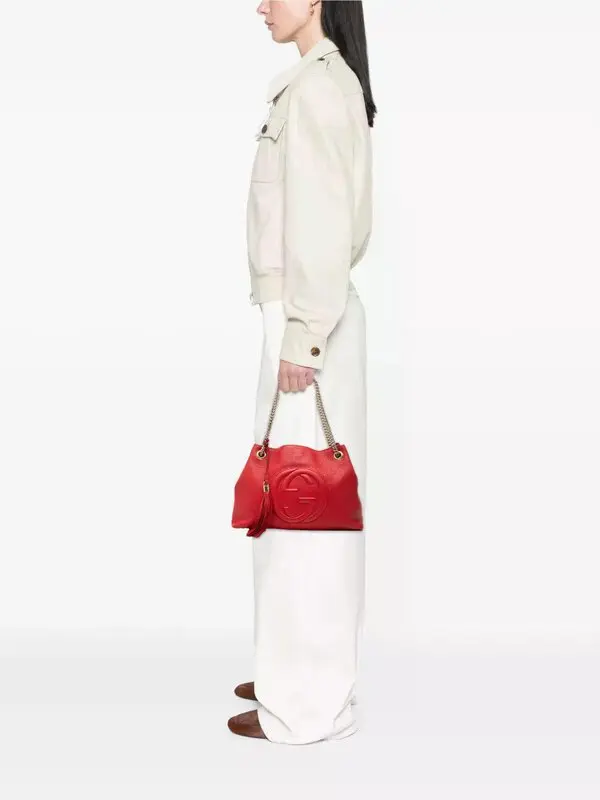 Gucci 2000-2015 Medium Calfskin Soho Chain Tote Bag - Red