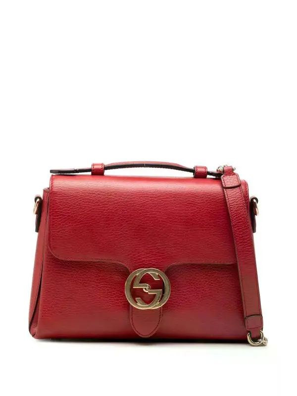 Gucci 2000-2015 Small Dollar Calf Interlocking G Satchel - Red