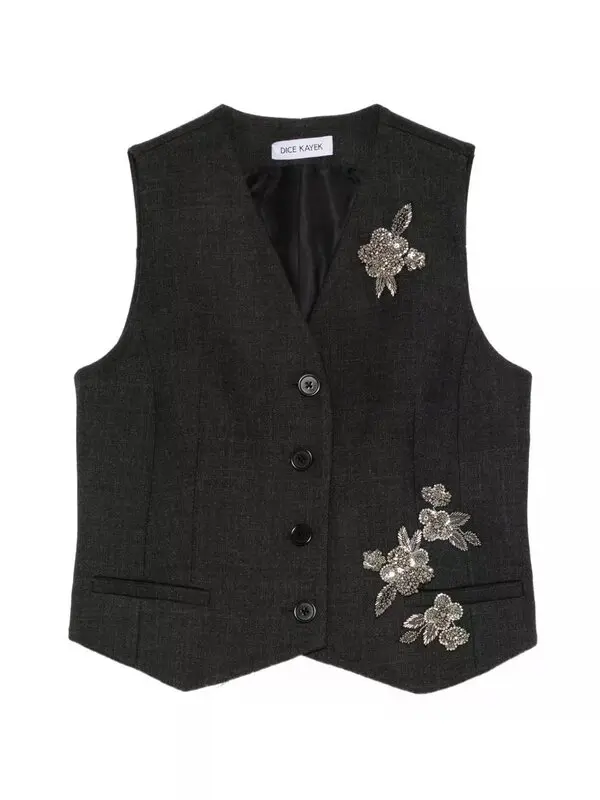 Dice Kayek Embellished Waistcoat - Grey