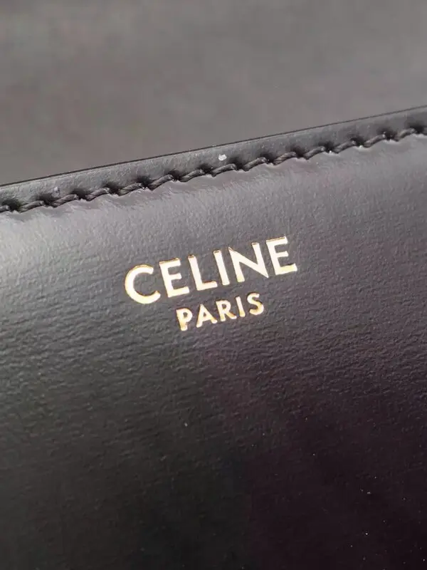 Celine Shiny Calfskin Triomphe Claude Shoulder Bag