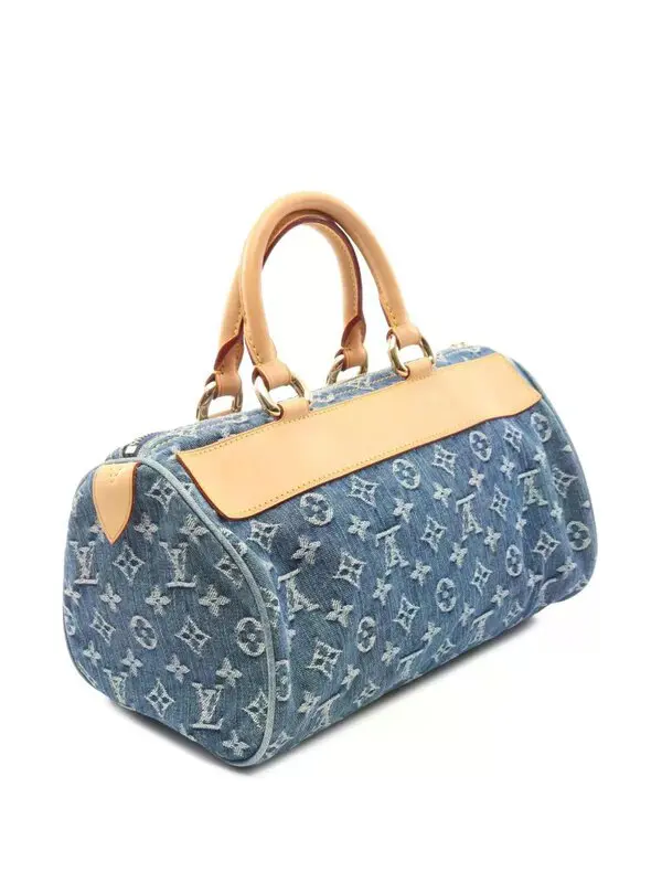 LOUIS VUITTON 2005 Monogram Denim Neo Speedy 30 Boston Bag