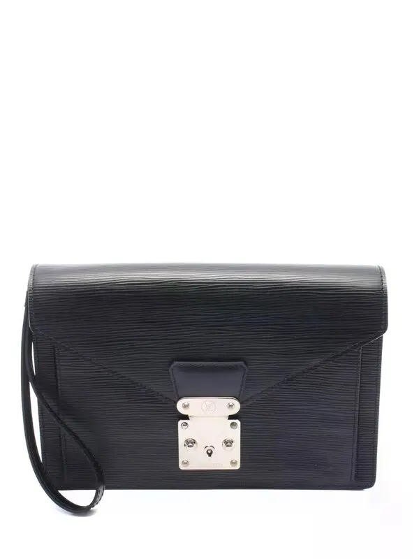 LOUIS VUITTON 2008 Epi Pochette Sellier Dragonne Clutch Bag - Black