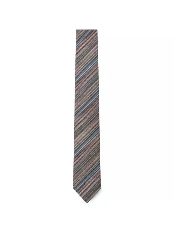 Missoni Diagonal Stripe Silk Neck Tie - Brown