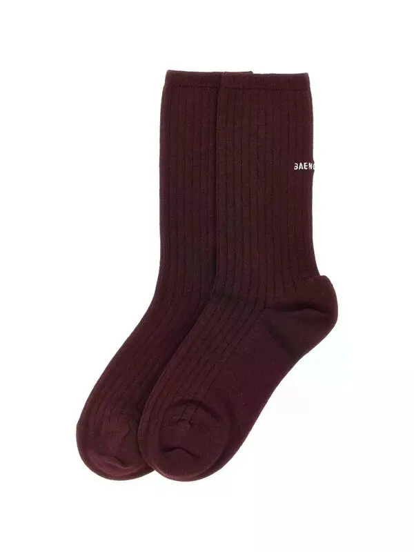 Balenciaga Logo-embroidered Ribbed Socks