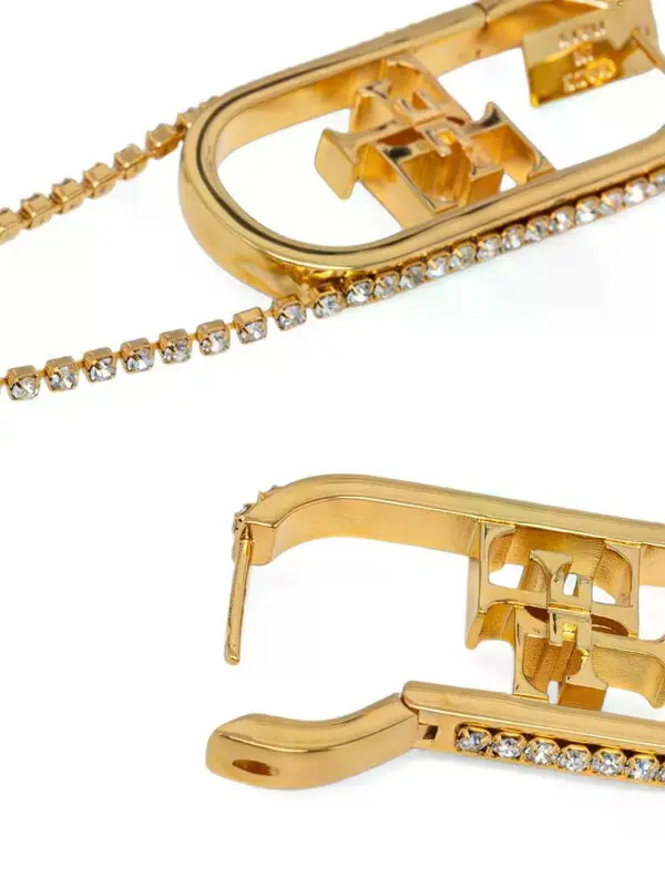 Elisabetta Franchi Crystal-embellished Logo-plaque Earrings