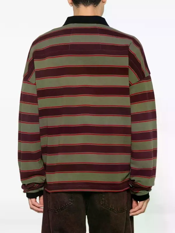 Rhude Striped Long-sleeve Polo Shirt - Green