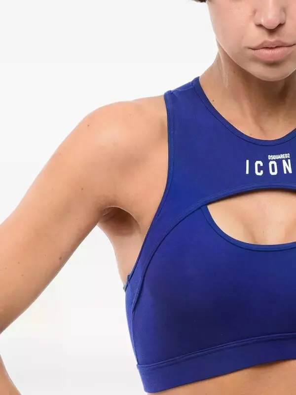Dsquared2 Logo-print Cut-out Sports Bra