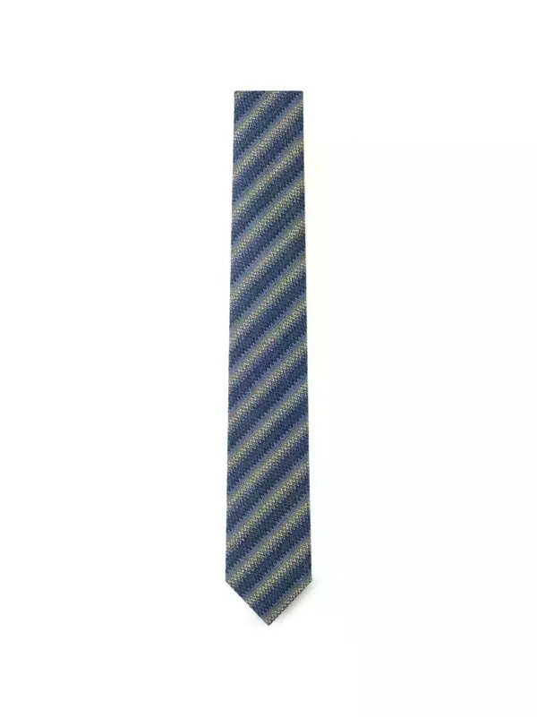 Missoni Zigzag-knit Silk Neck Tie - Blue