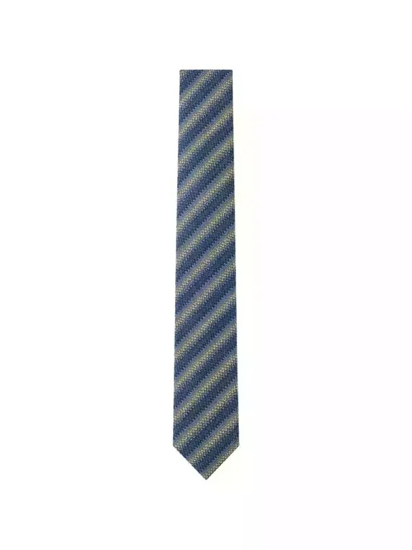 Missoni Zigzag-knit Silk Neck Tie - Blue