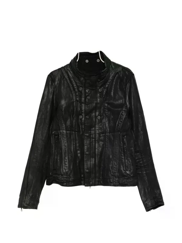 JULIUS Coated High-neck Jacket - Black