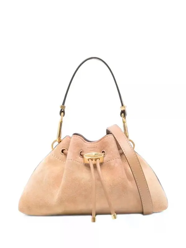 JIMMY CHOO Cinch Small Toffee Suede Shoulder Bag - Neutrals