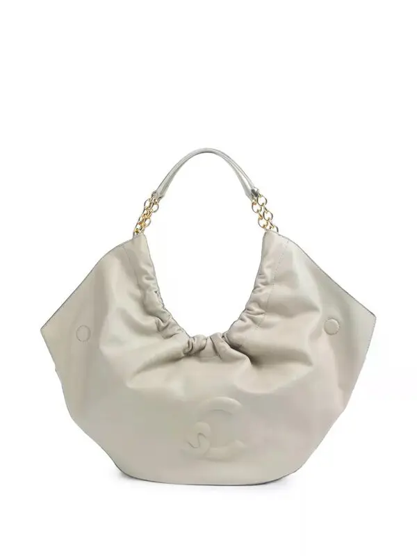 COCCINELLE Smash Chain-link Gathered Leather Tote Bag - Green