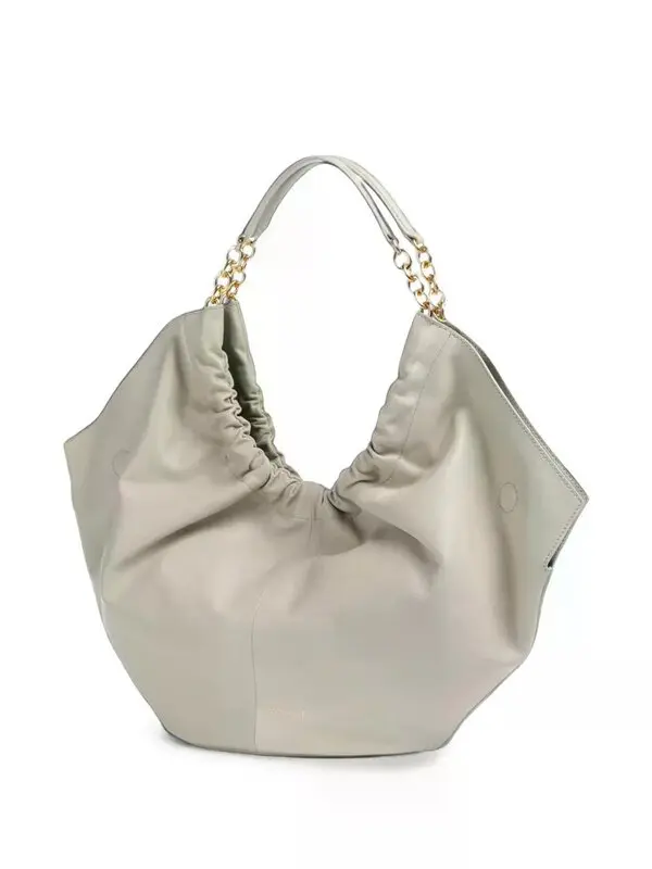 COCCINELLE Smash Chain-link Gathered Leather Tote Bag - Green