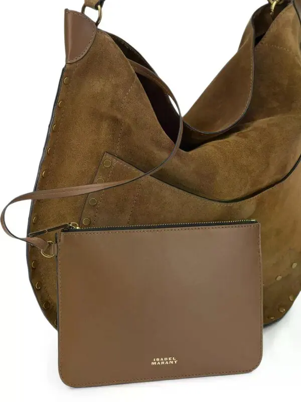 Isabel Marant Étoile Studded Suede Shoulder Bag - Brown