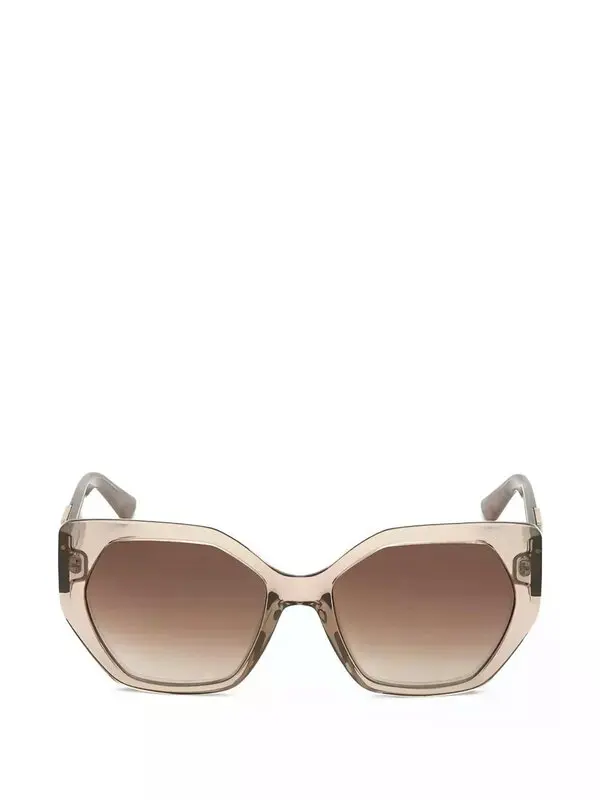 Guess Leopard-print Geometric-frame Sunglasses - Neutrals