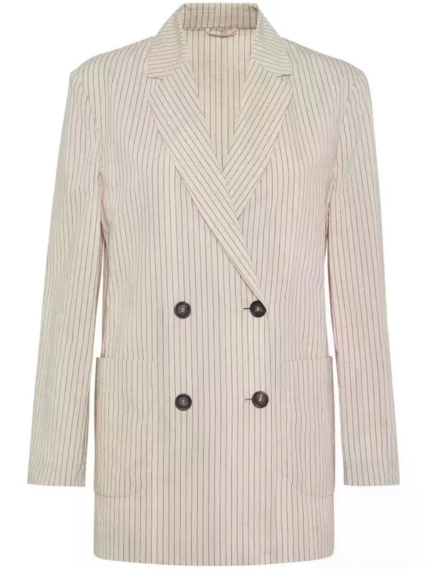 Brunello Cucinelli Striped Double-breasted Blazer