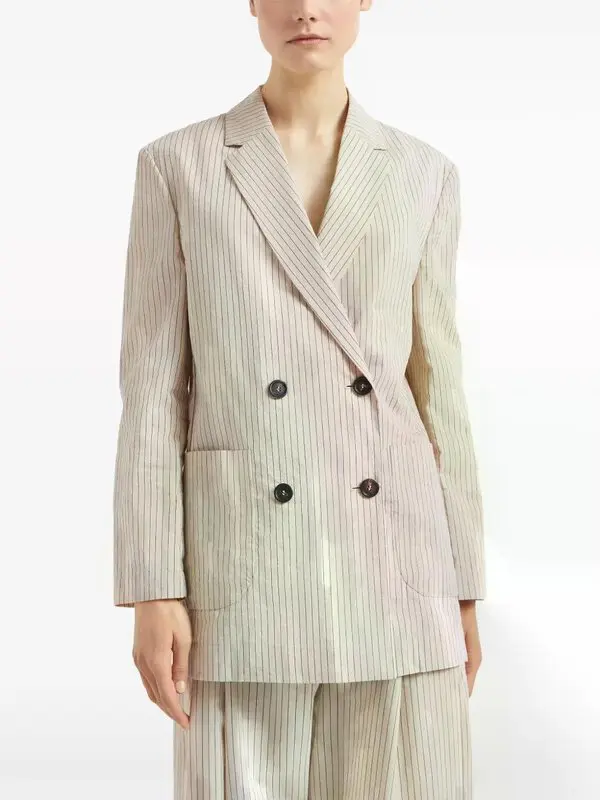 Brunello Cucinelli Striped Double-breasted Blazer
