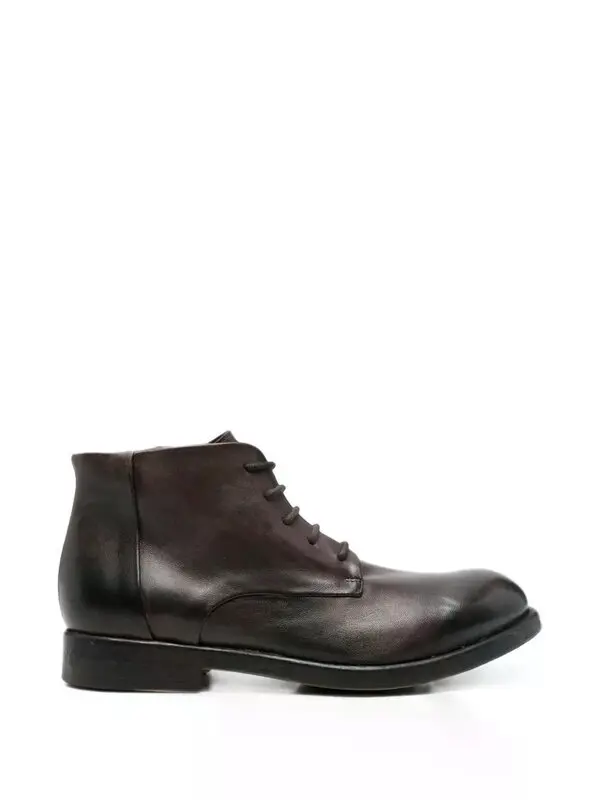 LEQARANT Lace-up Leather Derby Shoes - Brown