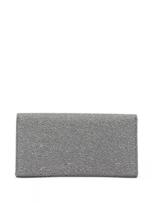 JIMMY CHOO Emmie Glitter-effect Clutch Bag - Silver