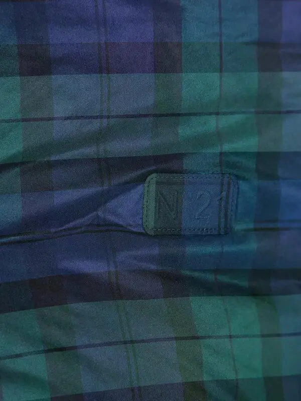 N°21 Tartan-pattern Padded Scarf - Blue