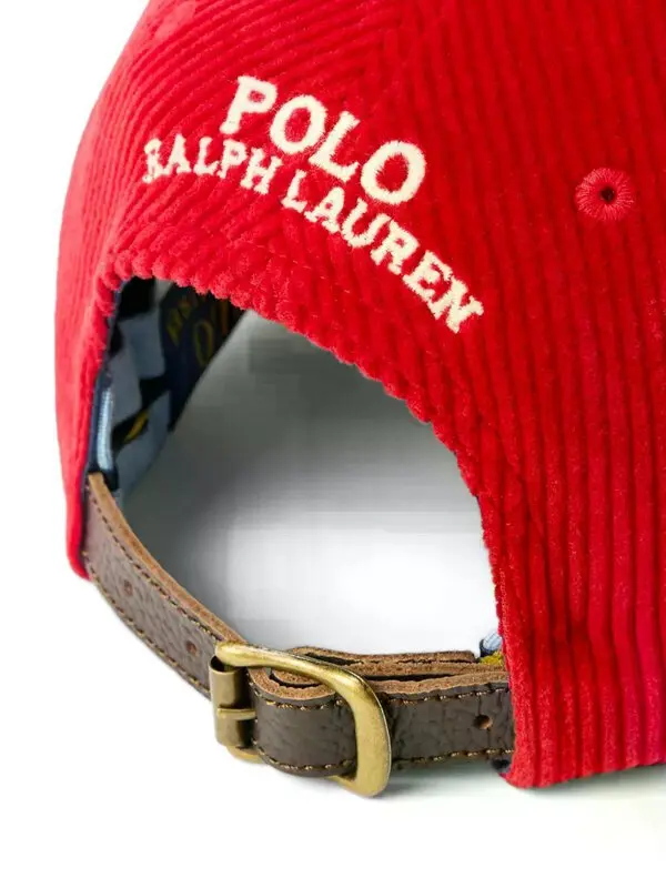 Polo Ralph Lauren Corduroy Baseball Cap With Embroidered Pony - Red