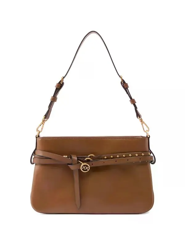 Pinko Studded Shoulder Bag - Brown