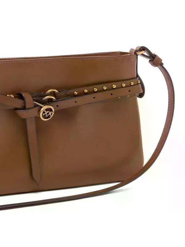 Pinko Studded Shoulder Bag - Brown