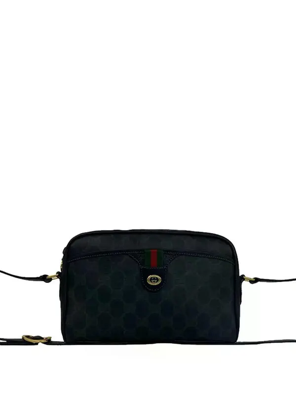 Gucci 1980-1990 Gg Supreme Web Crossbody Bag - Black