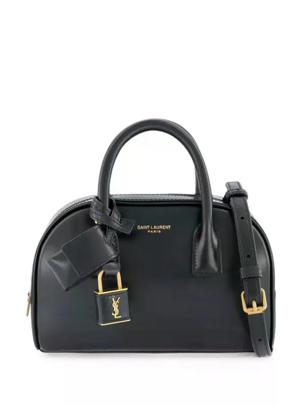 Saint Laurent Logo-plaque Leather Tote Bag - Black