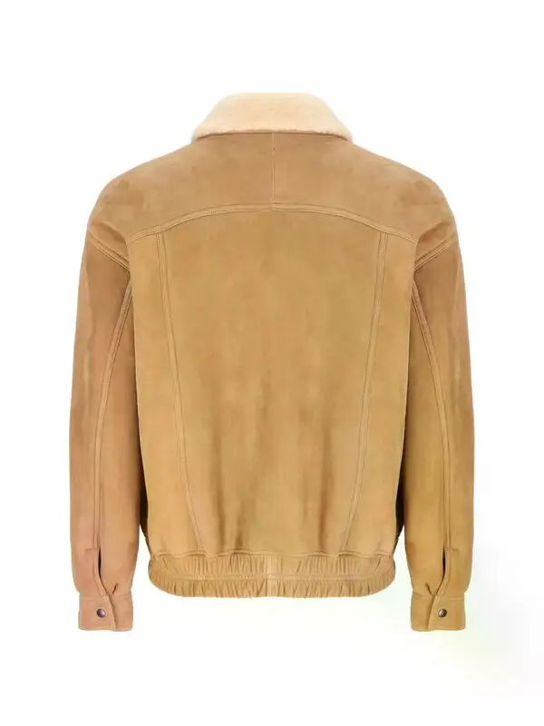 Saint Laurent Shearling-collar Suede Jacket