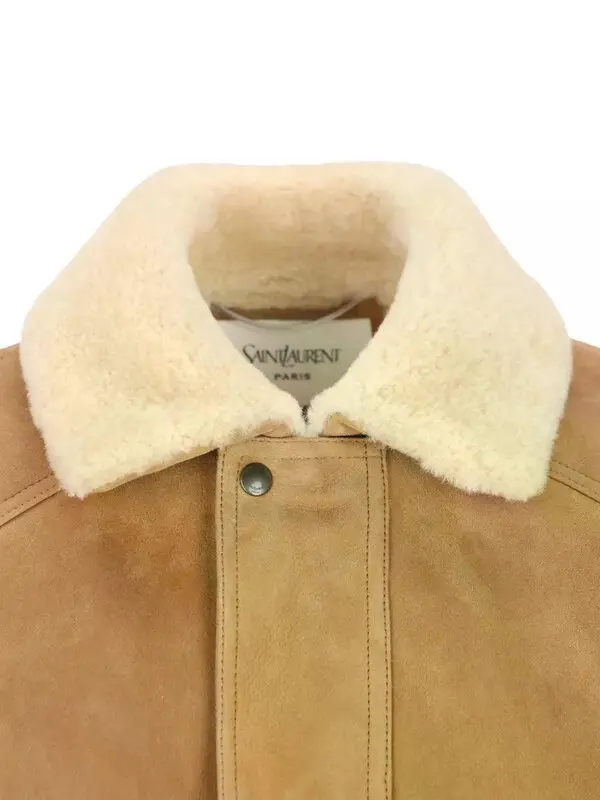 Saint Laurent Shearling-collar Suede Jacket