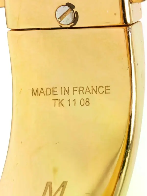 LOUIS VUITTON 2018 Plated Enamel Monogram Confidential Hinge Bracelet M Costume Bracelet