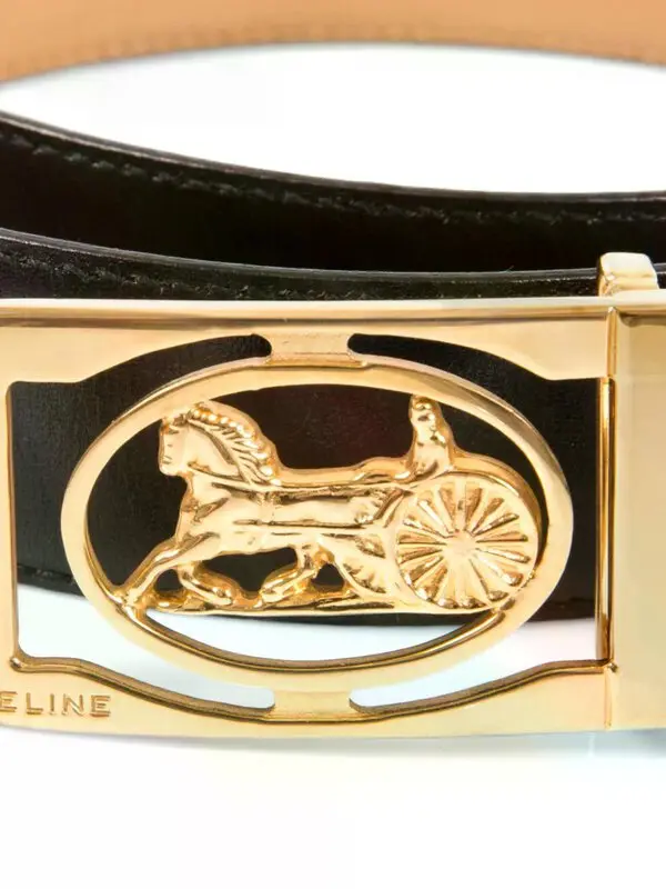 Celine Caleche Leather Belt - Black