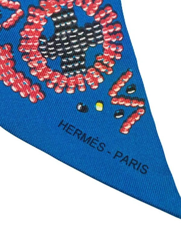 Hermès 2019-2020 Kelly En Perles Silk Twilly Scarf Scarves